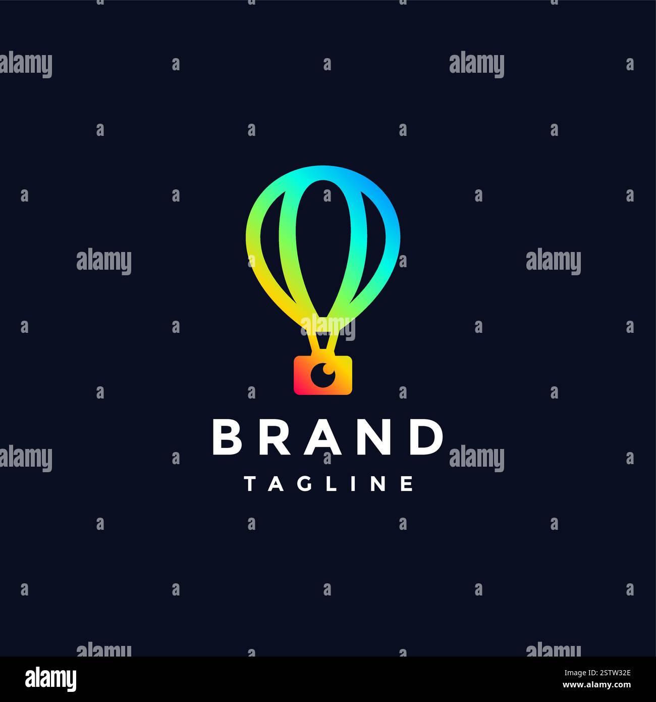 Simple Fun Adventure Imagination Logo Design. Colorful Hot Air Balloon ...