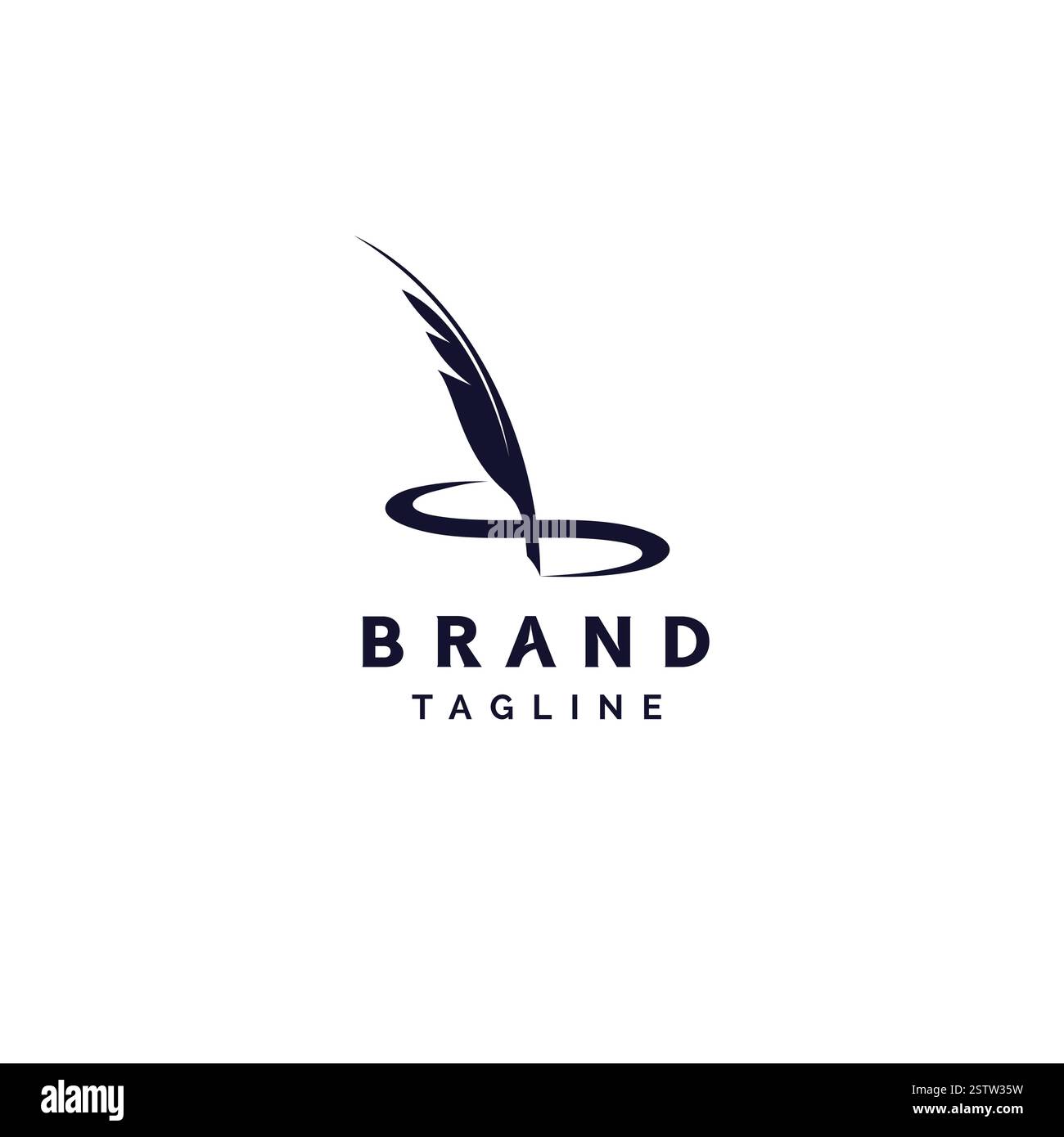 Feather Pen Writing Initial Letter S Logo Design. Quill Writing Forms ...