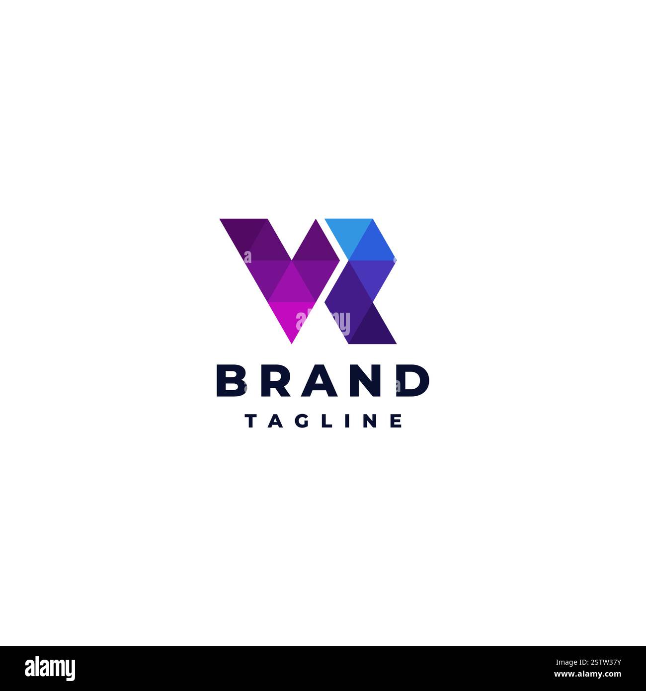 Colorful Letter V and R Mosaic Logo Design. Triangle Mosaic Initial ...