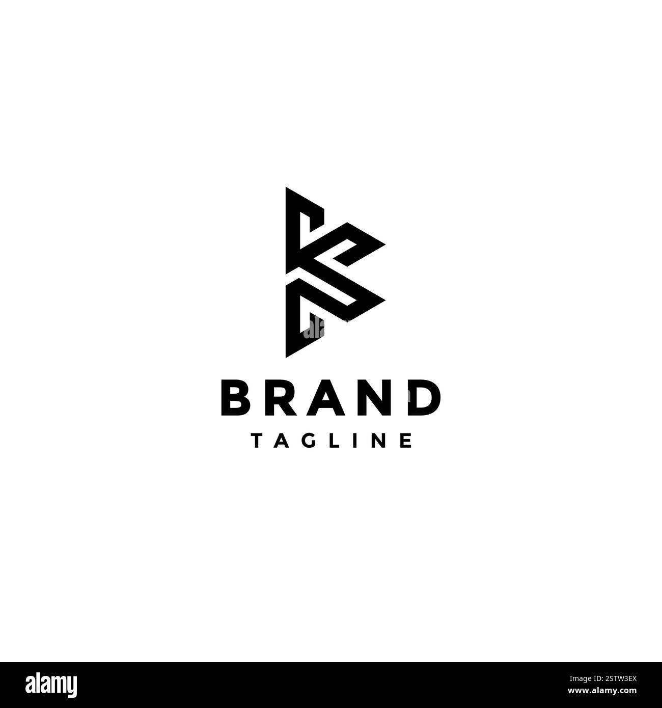 Ornamental Line K Letter Logo Design. Continuous Lines Form the Letter ...