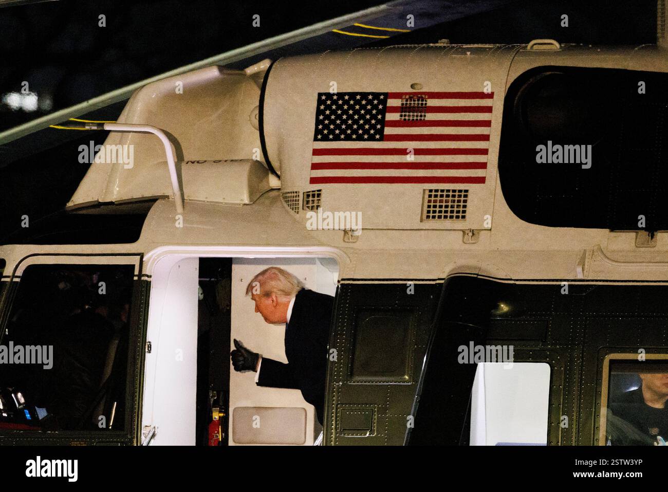 President Donald Trump arrives at the White House in Washington DC on ...