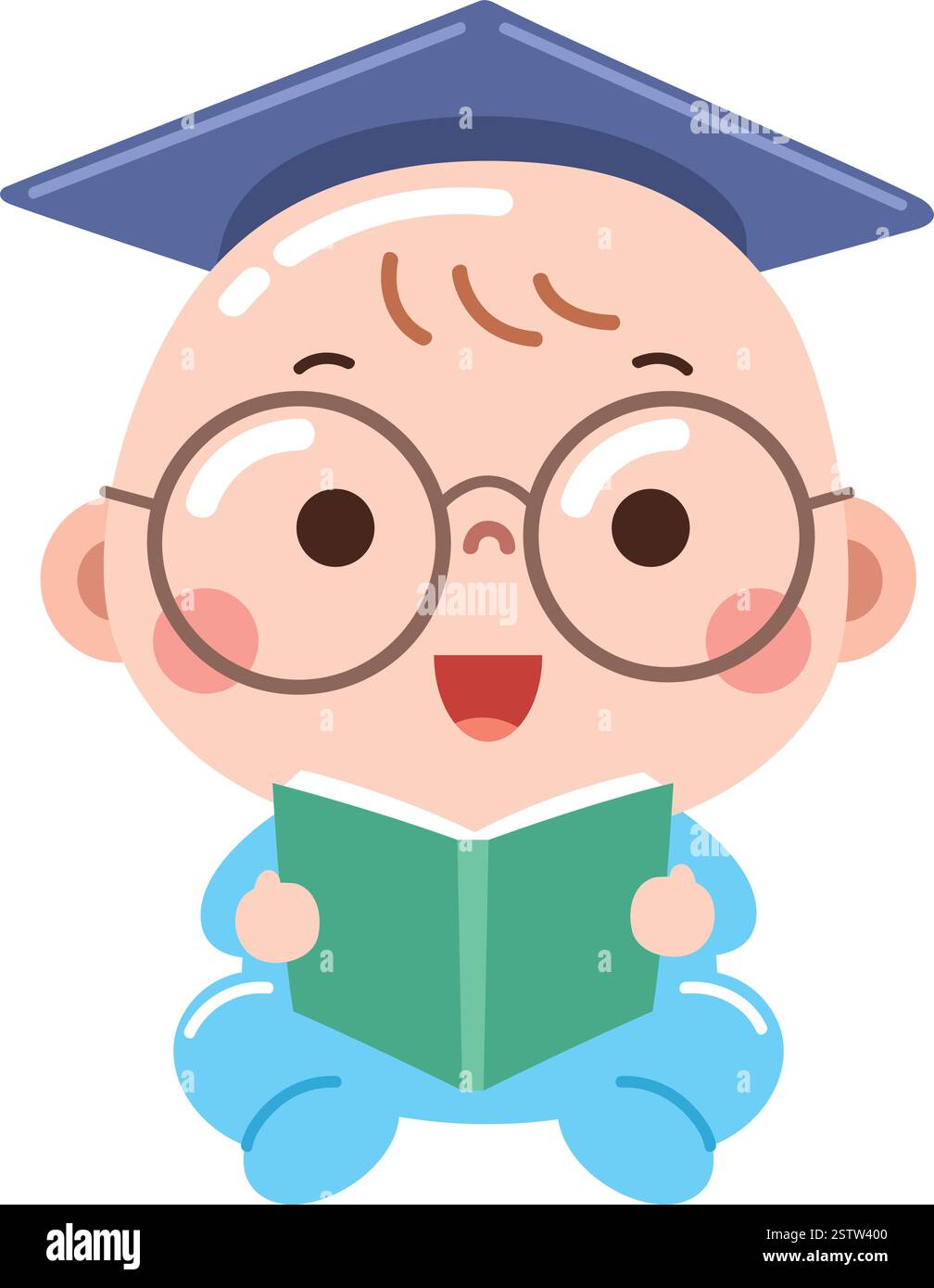 Smart Baby Graduate Cartoon Stock Vector Image & Art - Alamy