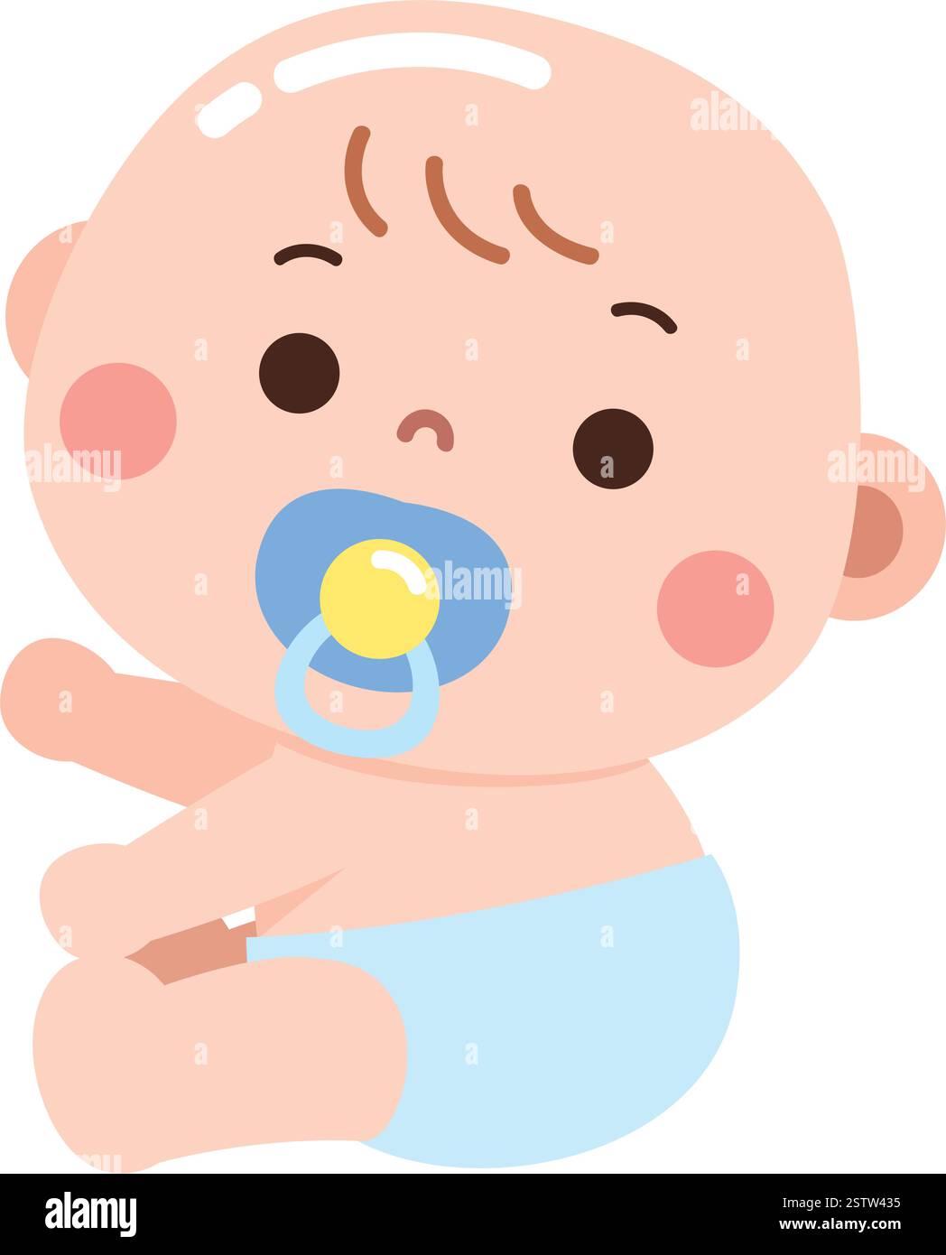 Cute Baby with Pacifier Cartoon Stock Vector Image & Art - Alamy