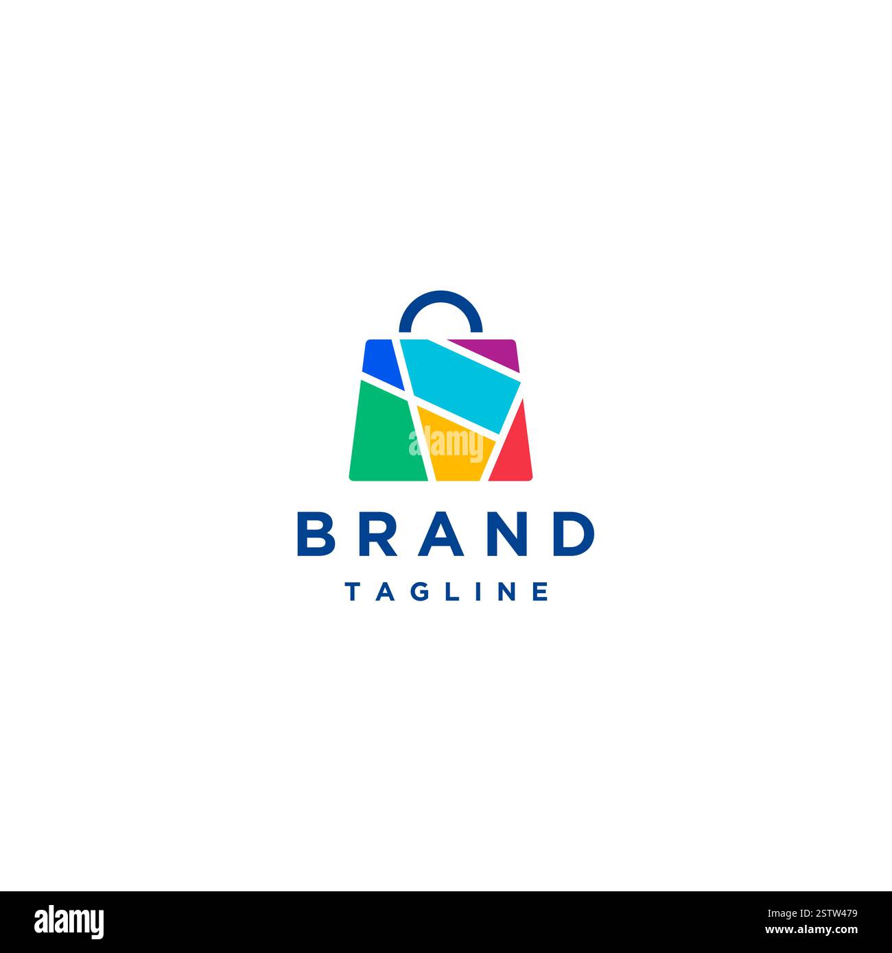 Simple Shopping Bag City Map Logo Design. Colorful Shopping Location ...