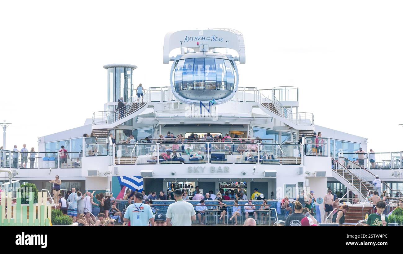 Futuristic architecture of a modern cruise ship Anthem of the Seas with ...