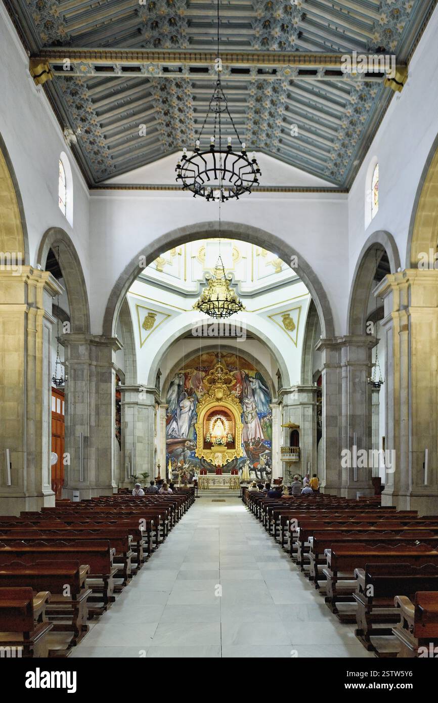 Interior view of the Basilica de Nuestra Senora de Candelaria ...