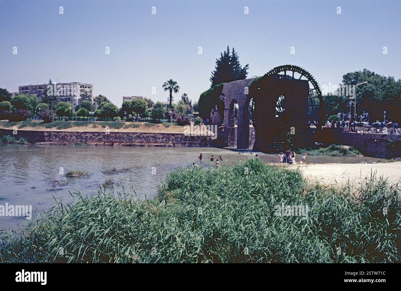 Water wheel, Noria, Hama, Orontes River, Hama Governorate, Syria, May ...
