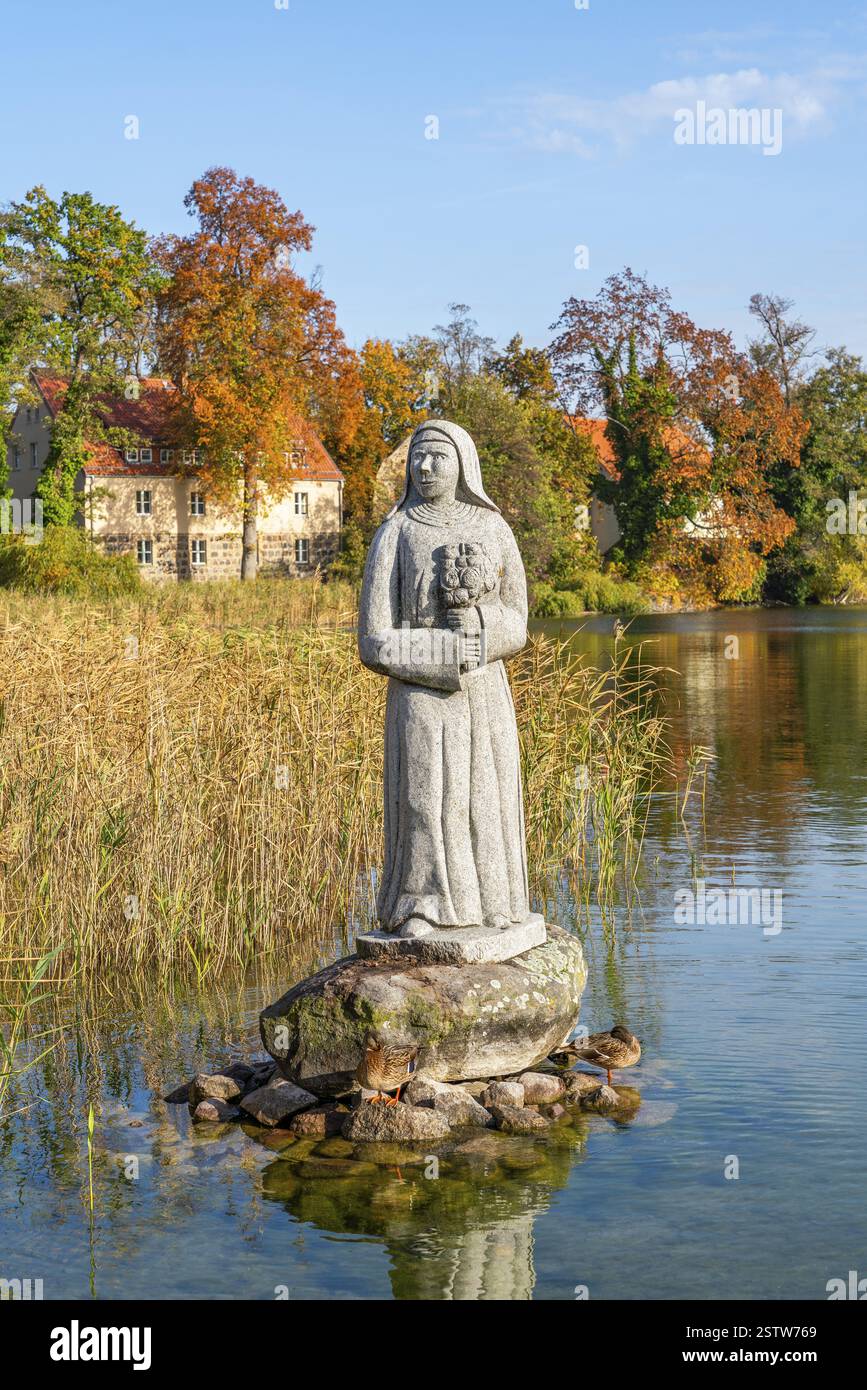 Sculpture The beautiful nun, granite figure of the Cistercian nun ...