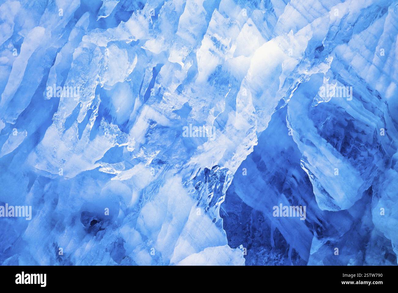 Natural ice patterns on a glacier wall in Arctic, Svalbard, Norway ...