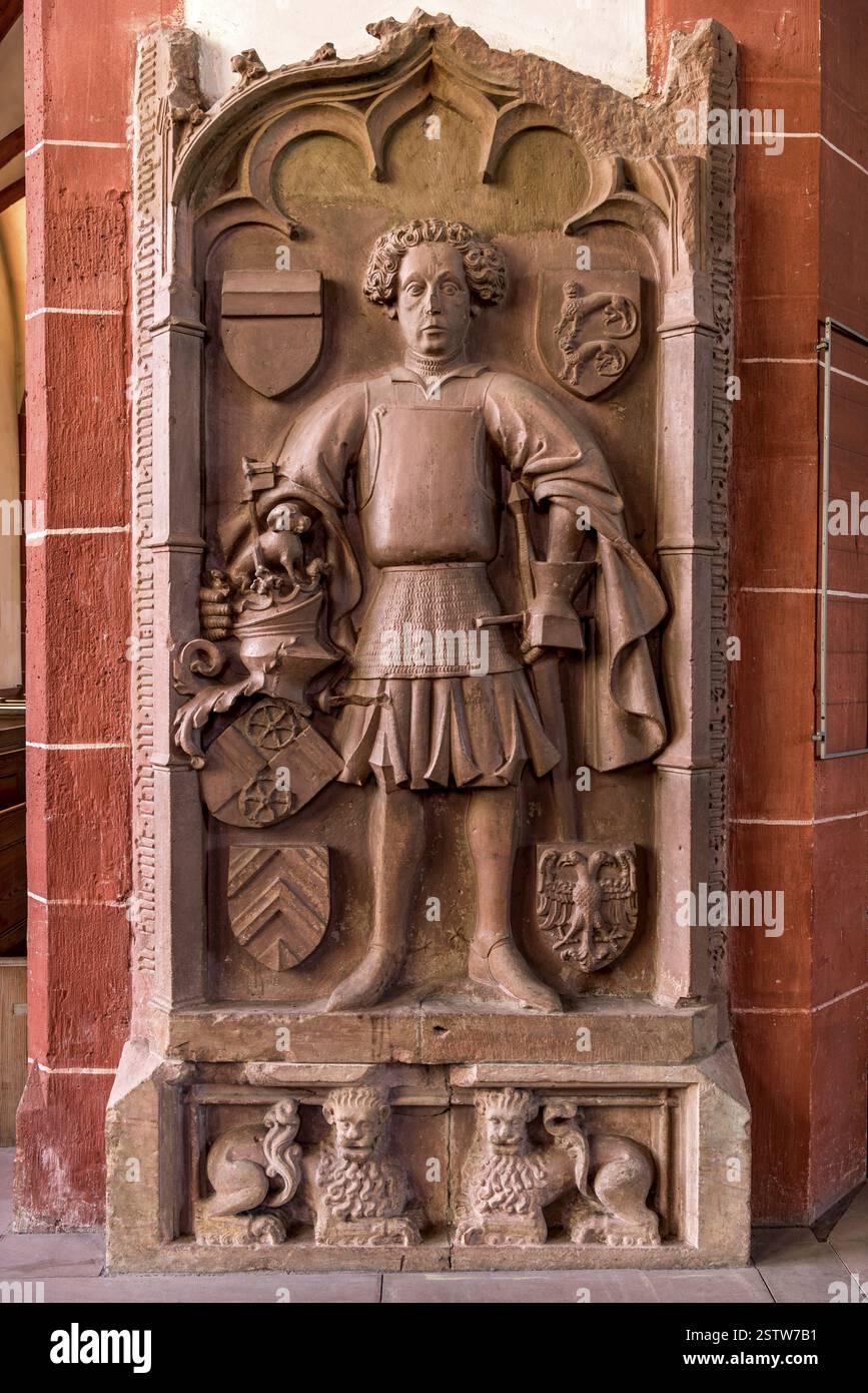 Tombstone of Werner von Eppstein, medieval tombstone, relief in stone ...