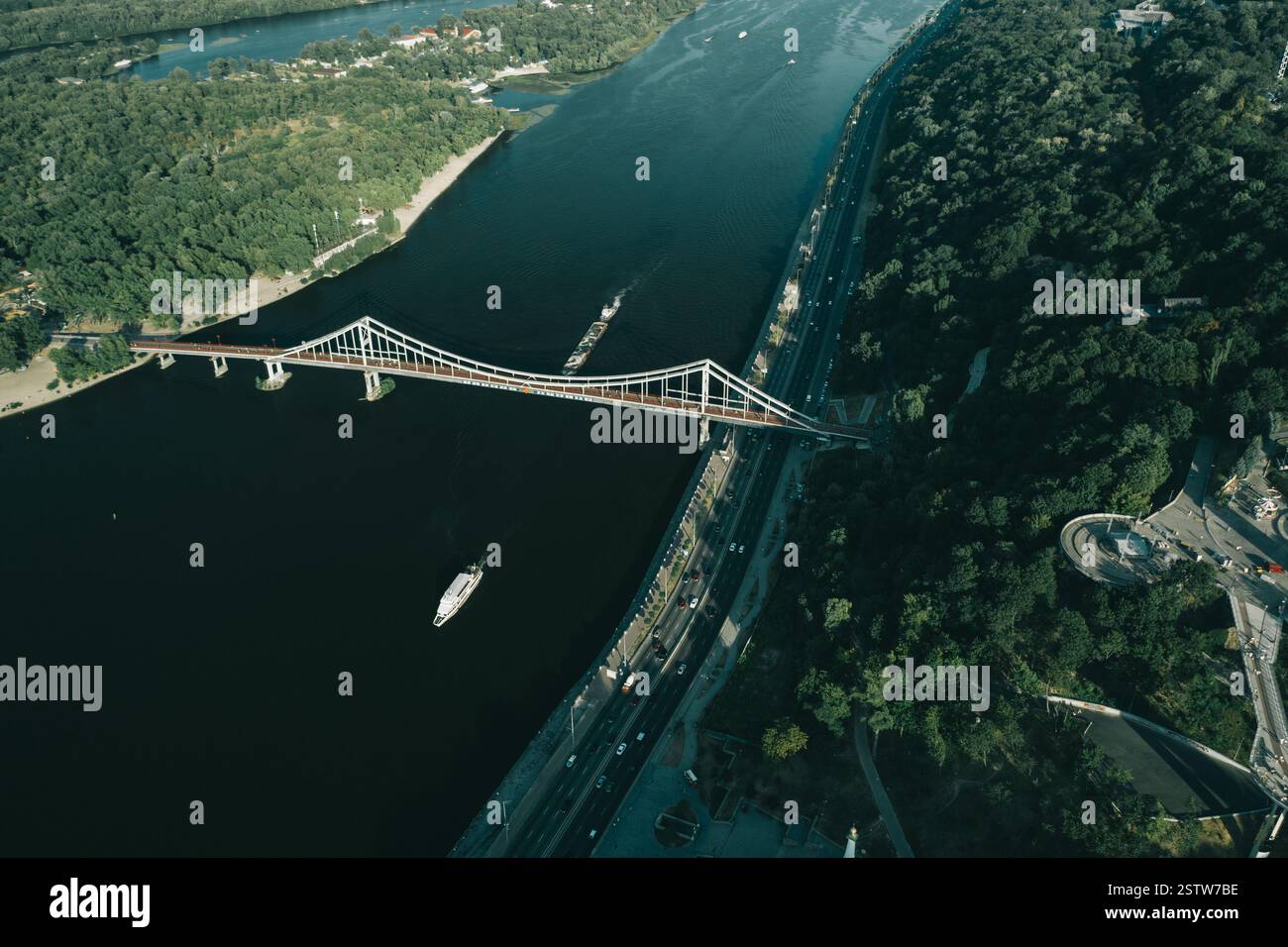 Pedestrian bridge across dnieper river hi-res stock photography and ...