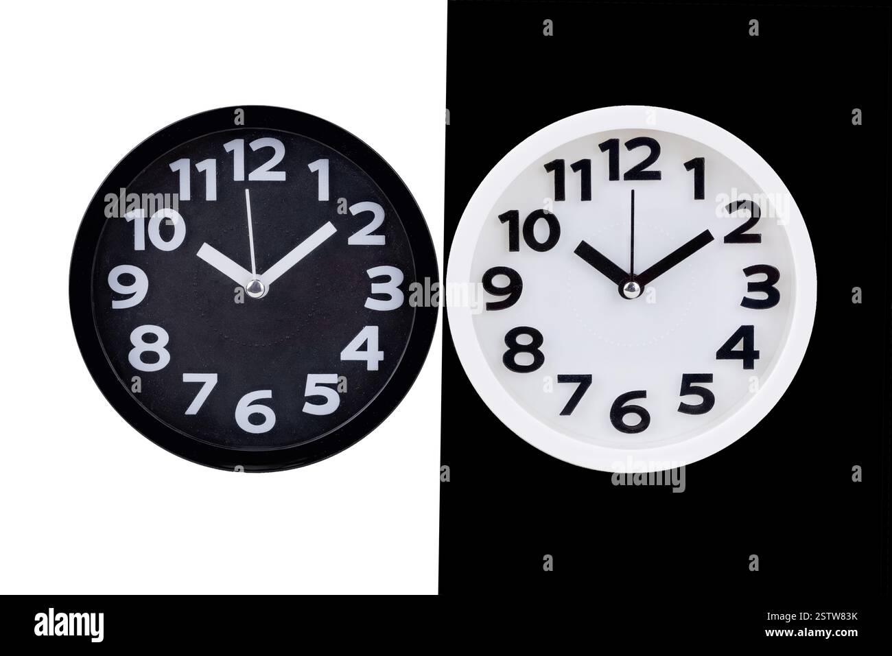 Dual Clocks: A captivating juxtaposition of time, showcasing two ...