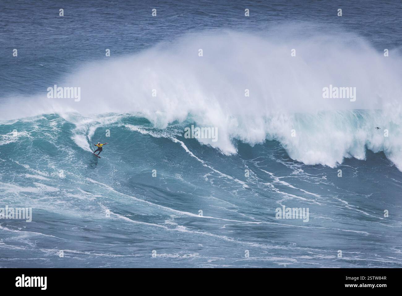 Nazare, Portugal. 18th Feb, 2025. French surfer Justine Dupont rides a ...