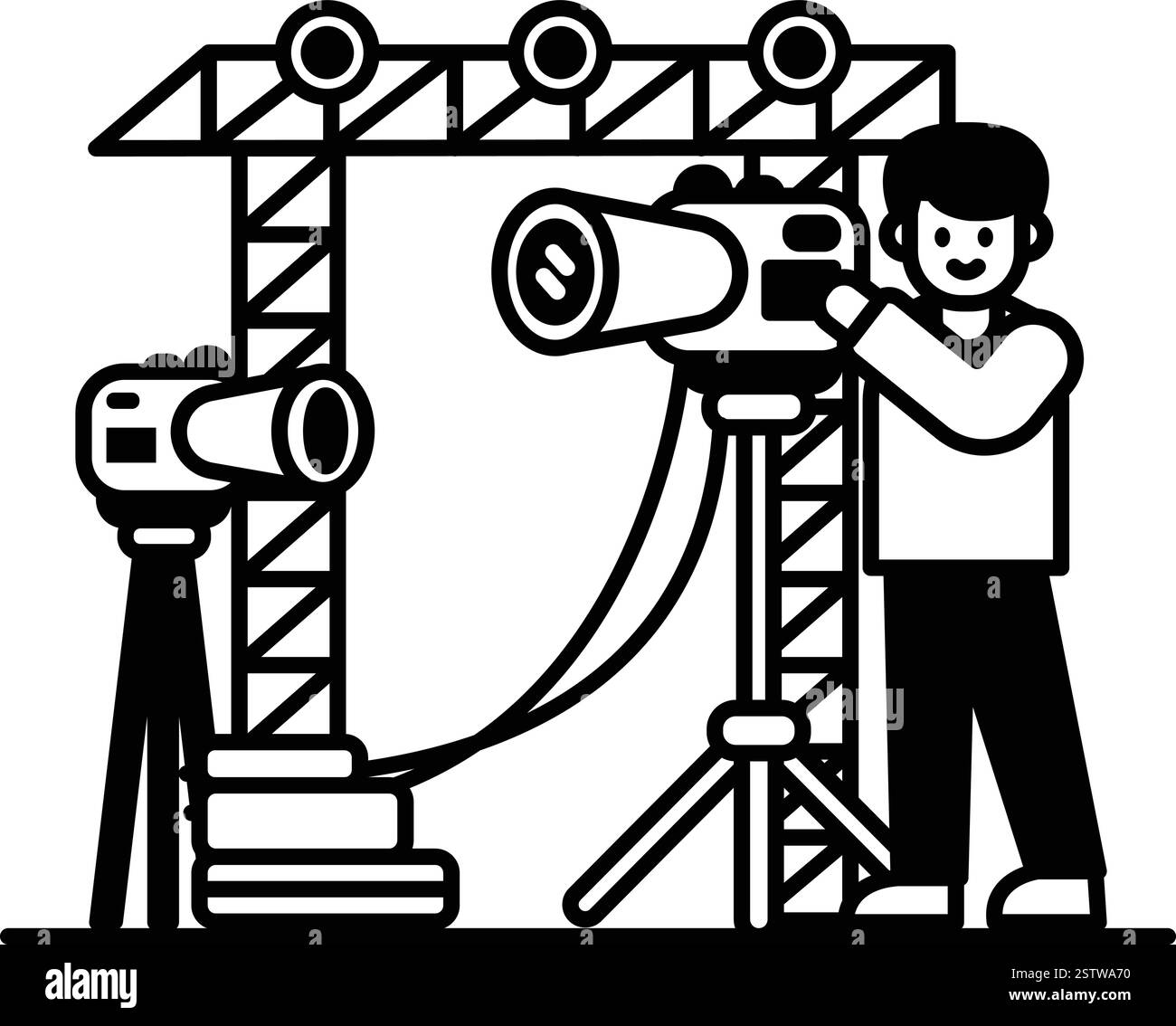 Setting up to film Stock Vector Images - Alamy