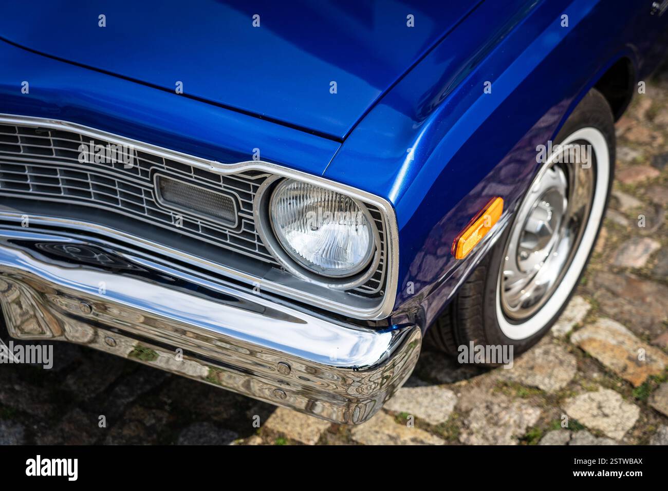 The fragment of compact car Dodge Dart Sport, 1974. The exhibition of ...