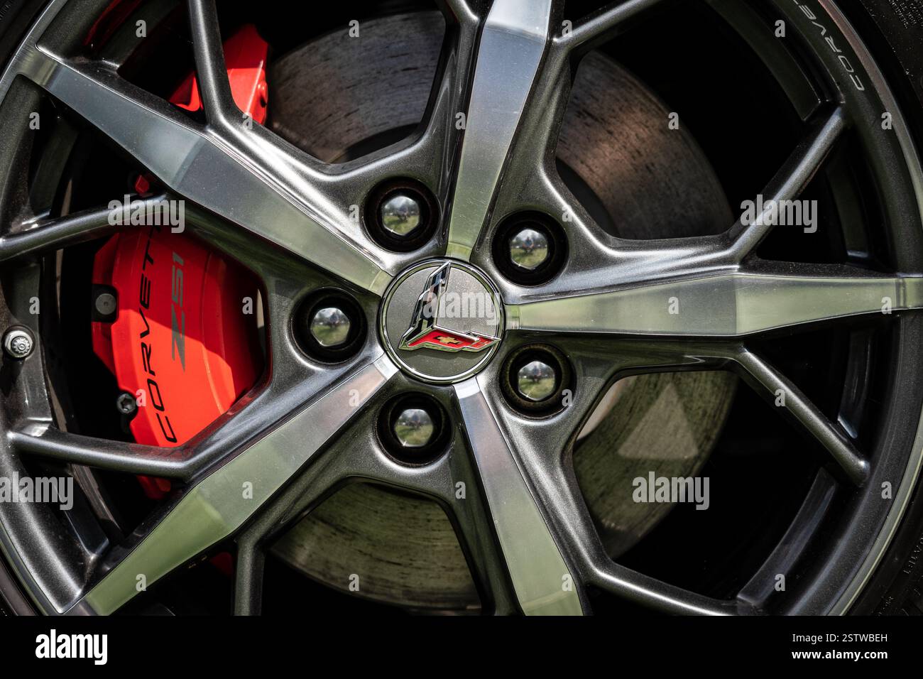 The wheel of sports car chevrolet corvette c8 z51 slt hi-res stock ...