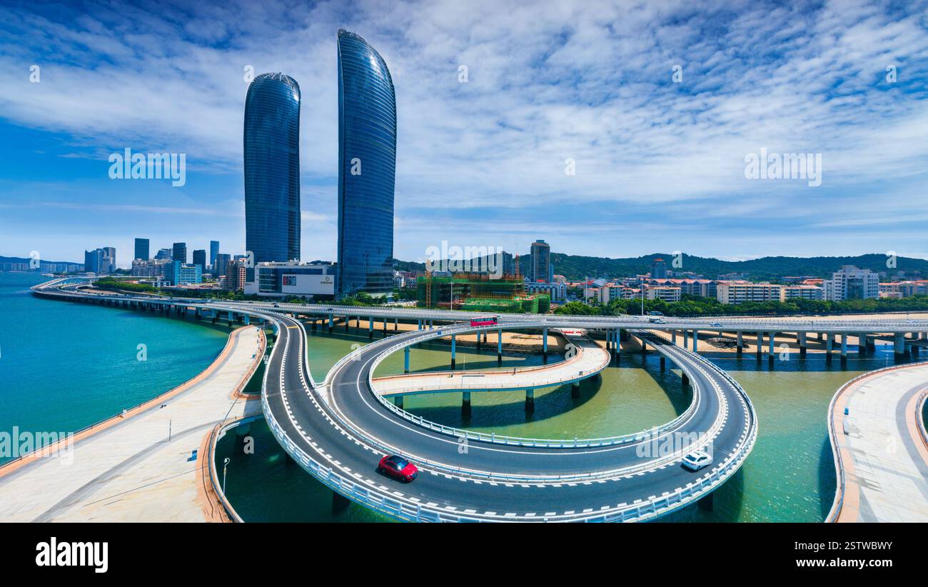 Viewing platform of Yanwu Bridge, Xiamen, China Stock Photo - Alamy