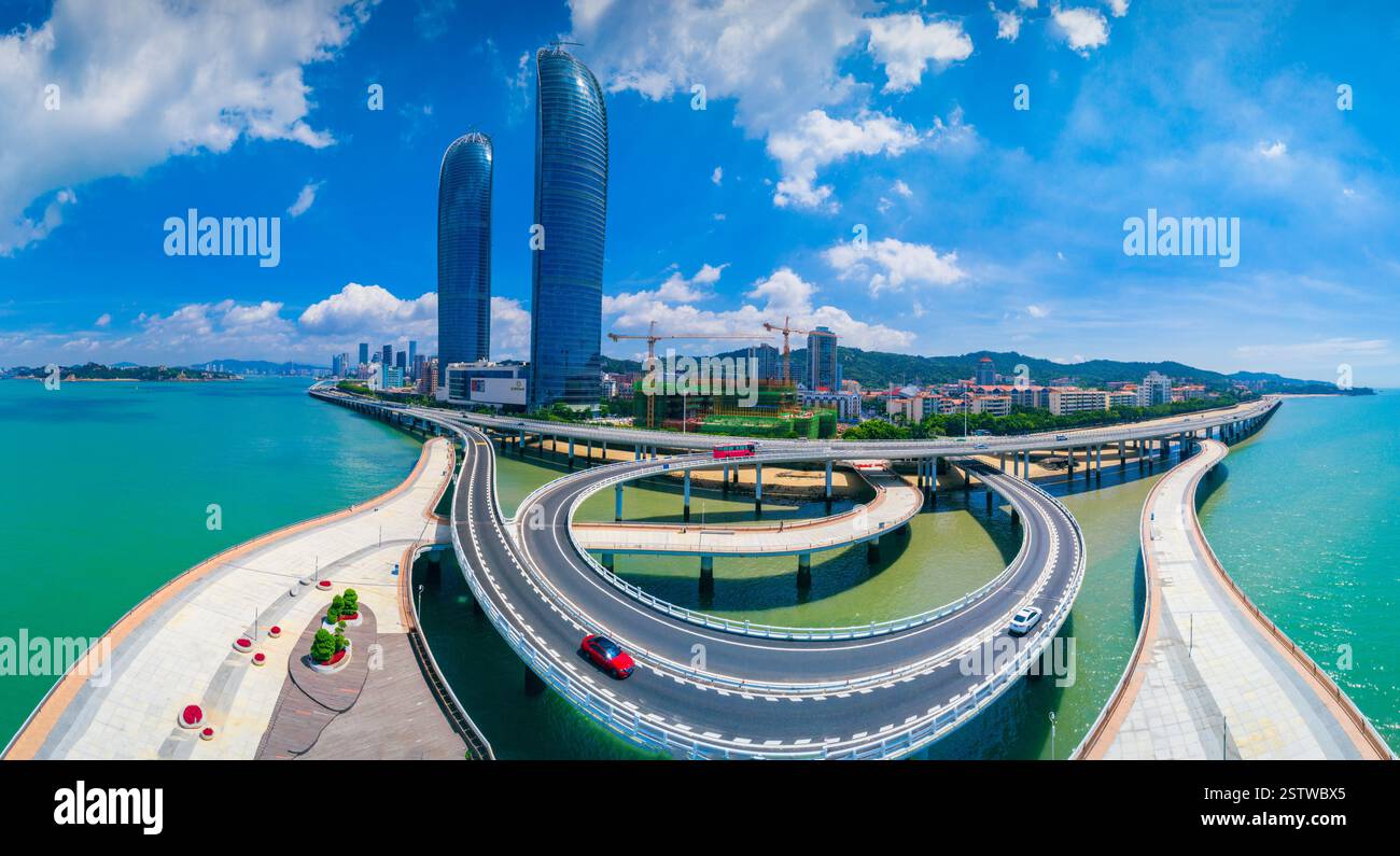 Viewing platform of Yanwu Bridge, Xiamen, China Stock Photo - Alamy