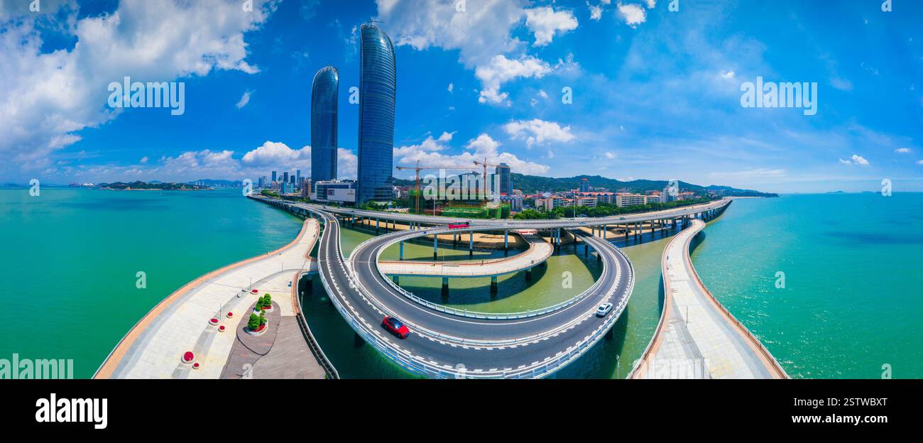 Viewing platform of Yanwu Bridge, Xiamen, China Stock Photo - Alamy