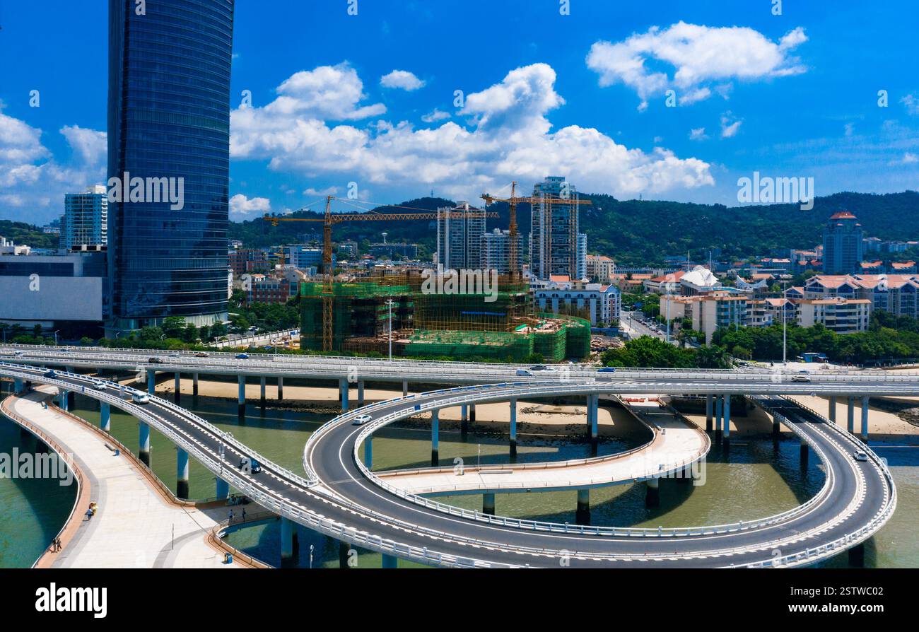 Viewing platform of Yanwu Bridge, Xiamen, China Stock Photo - Alamy