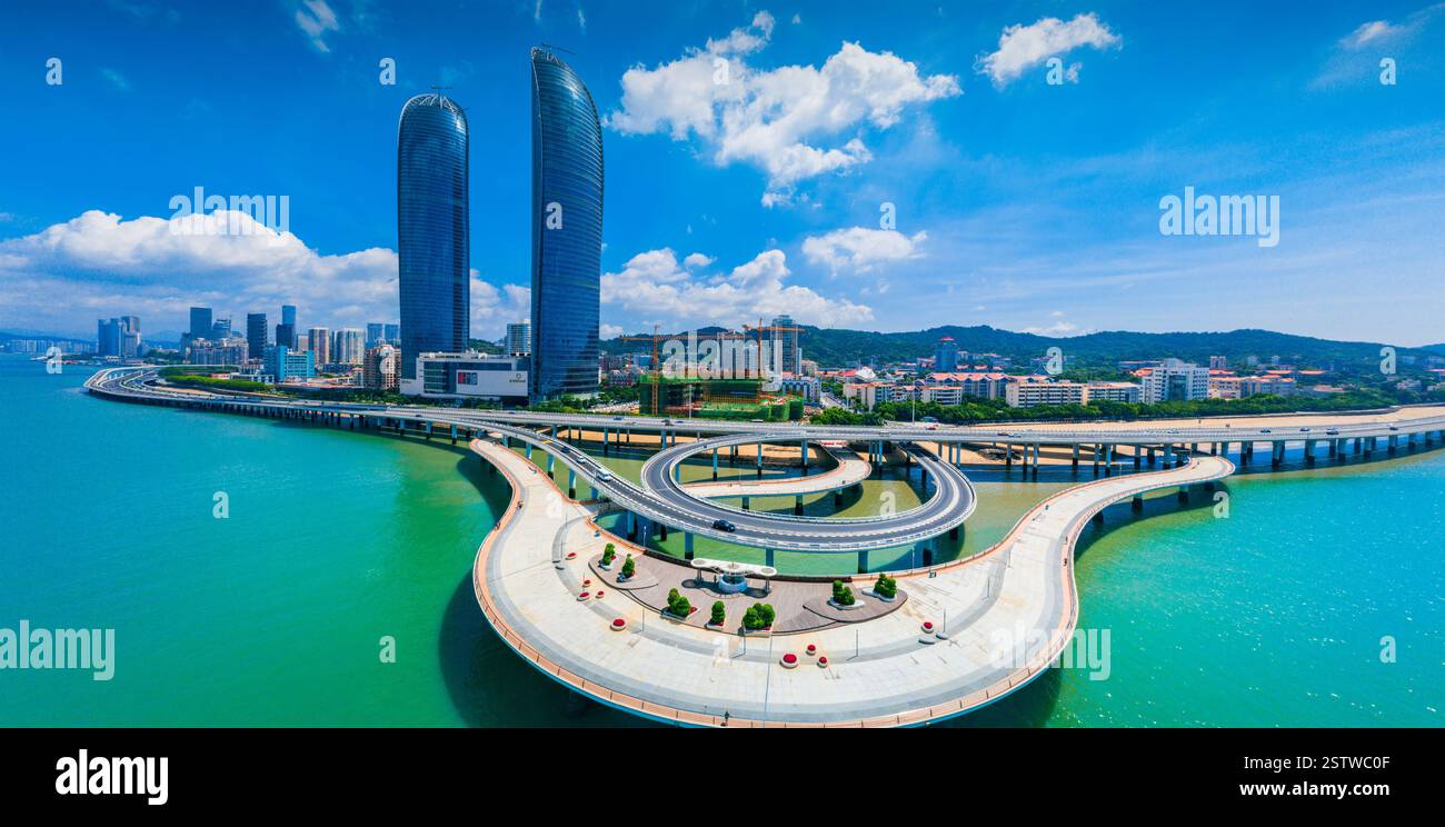 Viewing platform of Yanwu Bridge, Xiamen, China Stock Photo - Alamy