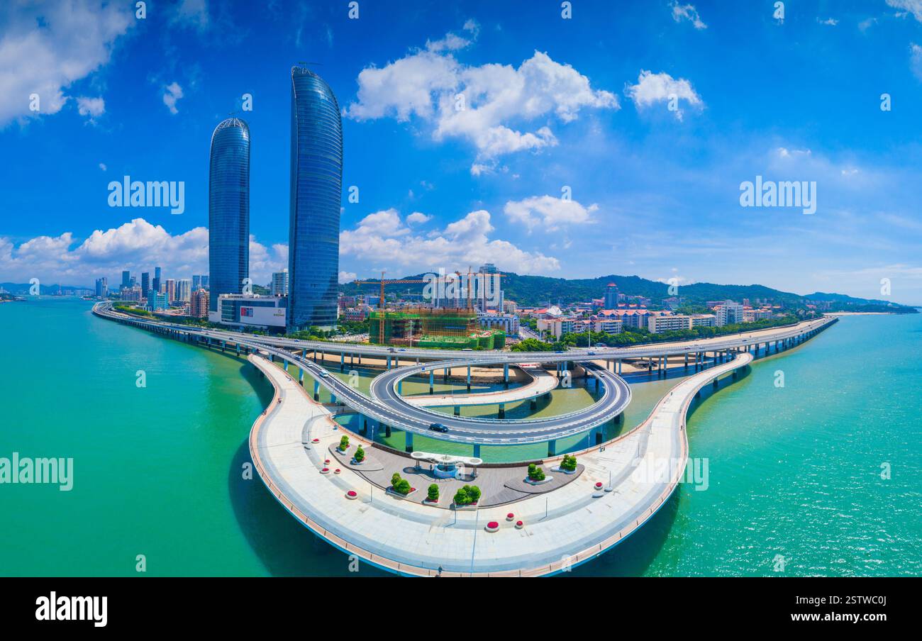 Viewing platform of Yanwu Bridge, Xiamen, China Stock Photo - Alamy