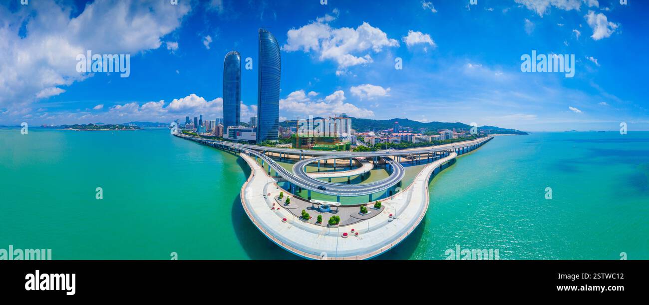 Viewing platform of Yanwu Bridge, Xiamen, China Stock Photo - Alamy