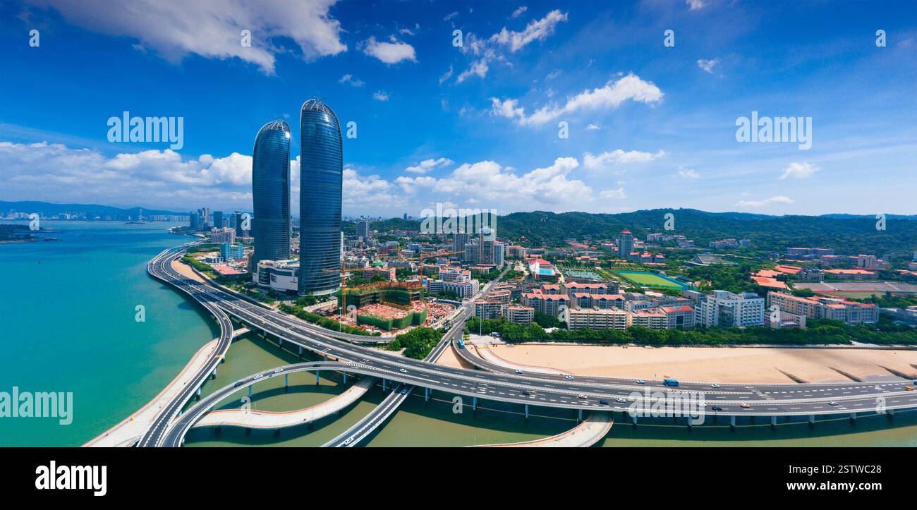 Viewing platform of Yanwu Bridge, Xiamen, China Stock Photo - Alamy