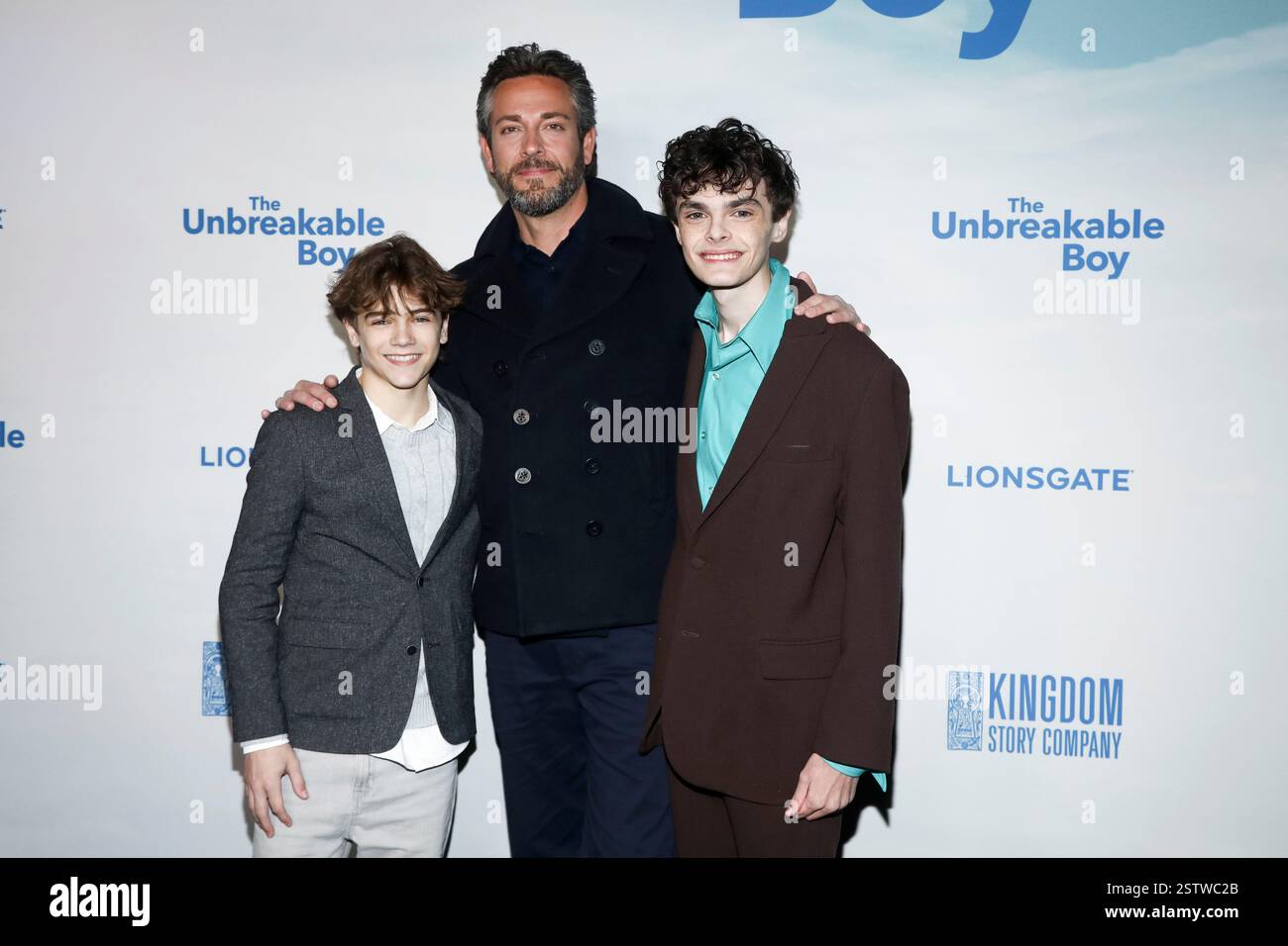 Actors Gavin Warren, from left, Zachary Levi and Jacob Laval attend the premiere of "The ...