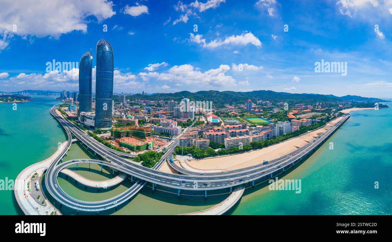 Viewing platform of Yanwu Bridge, Xiamen, China Stock Photo - Alamy