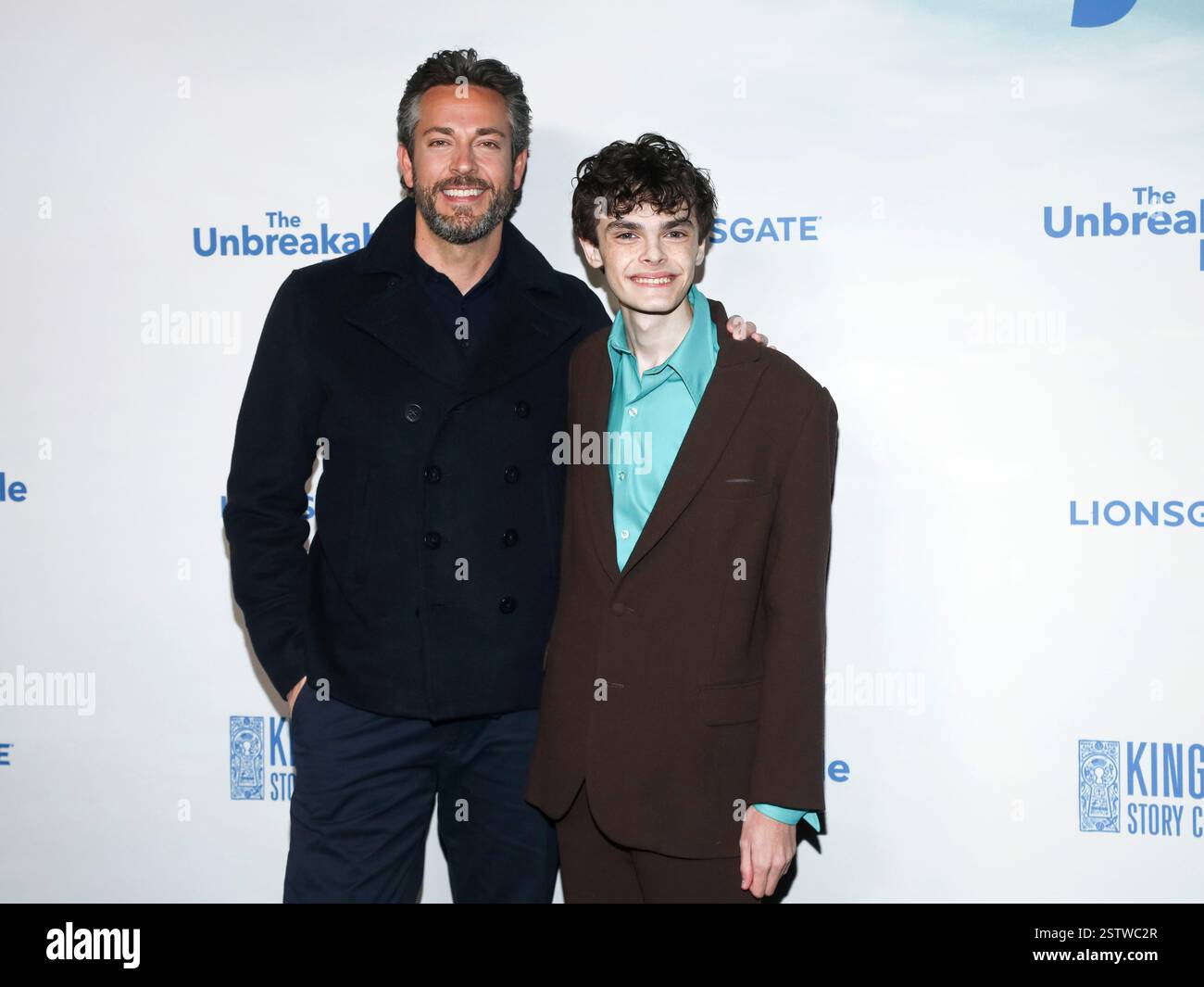 Actors Zachary Levi, left, and Jacob Laval attend the premiere of "The Unbreakable Boy" at AMC ...