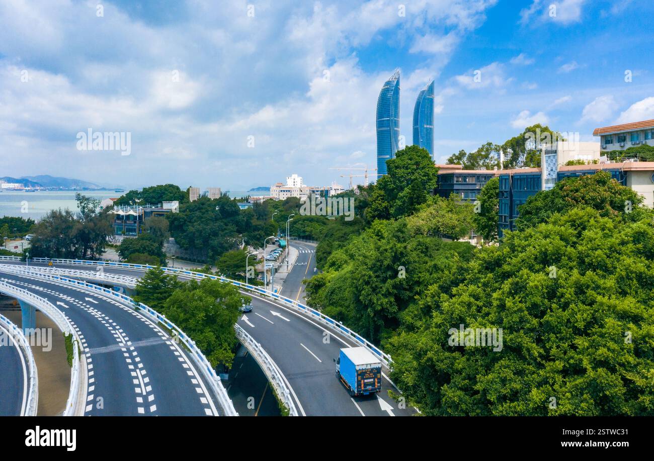 Viewing platform of Yanwu Bridge, Xiamen, China Stock Photo - Alamy
