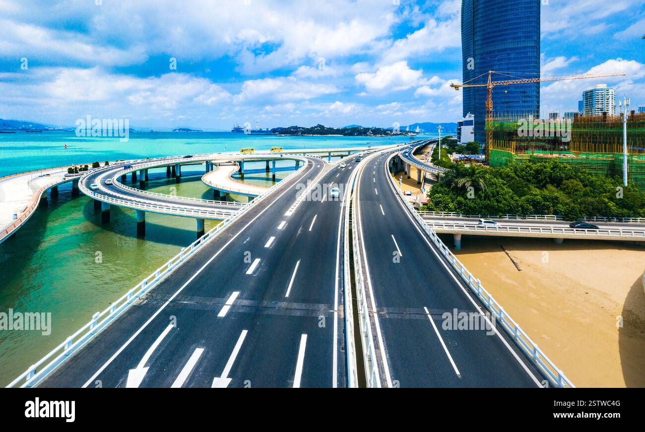 Viewing platform of Yanwu Bridge, Xiamen, China Stock Photo - Alamy