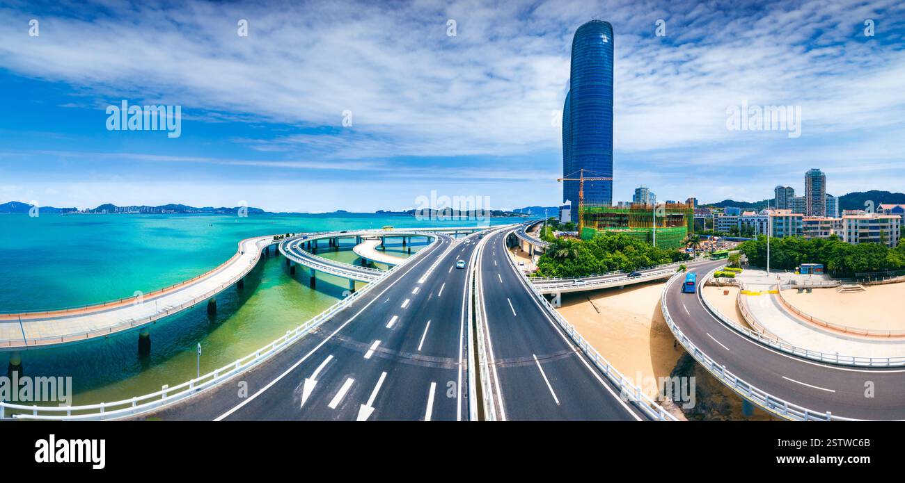 Viewing platform of Yanwu Bridge, Xiamen, China Stock Photo - Alamy