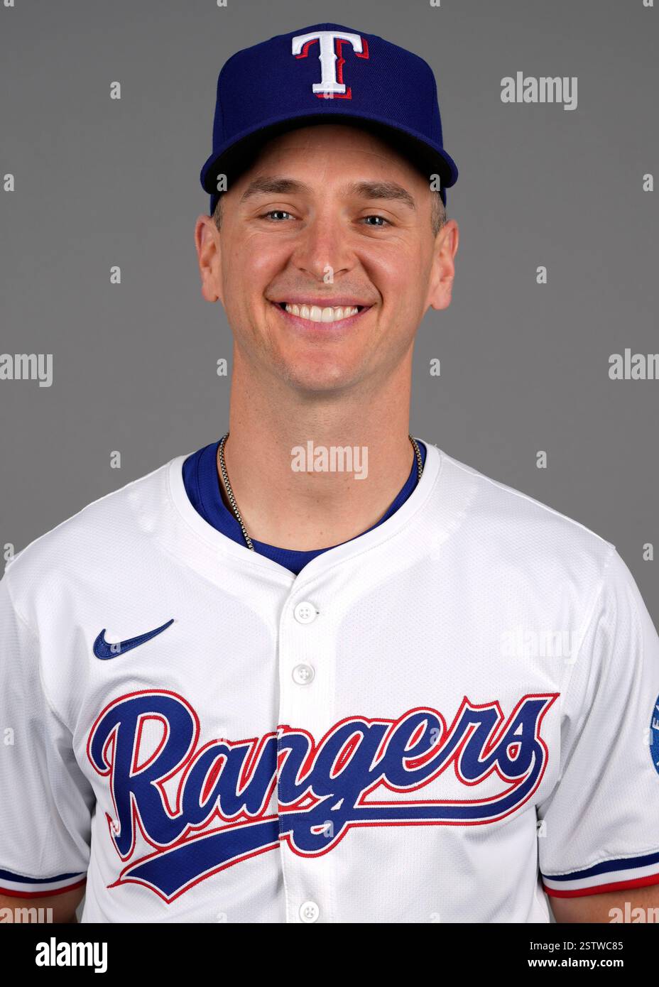 This is a 2025 photo of pitcher David Buchanan of the Texas Rangers ...