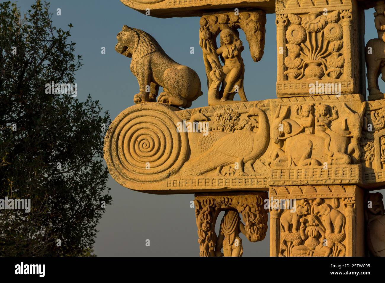 Detailed carvings including images of scanes from the Buddhas life ...