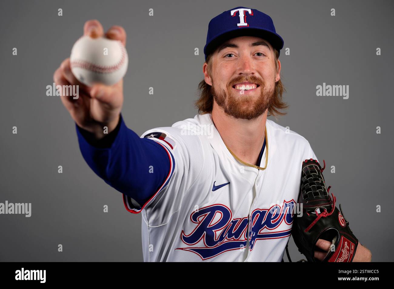 This is a 2025 photo of pitcher Daniel Robert of the Texas Rangers ...