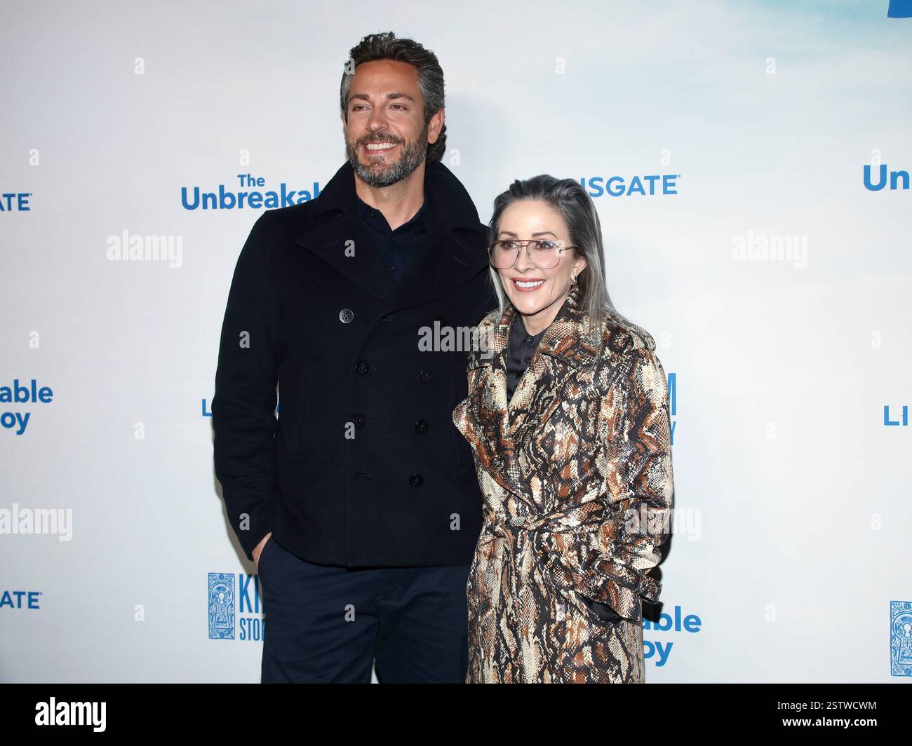 Actors Zachary Levi, left, and Patricia Heaton attend the pemiere of "The Unbreakable Boy" at ...