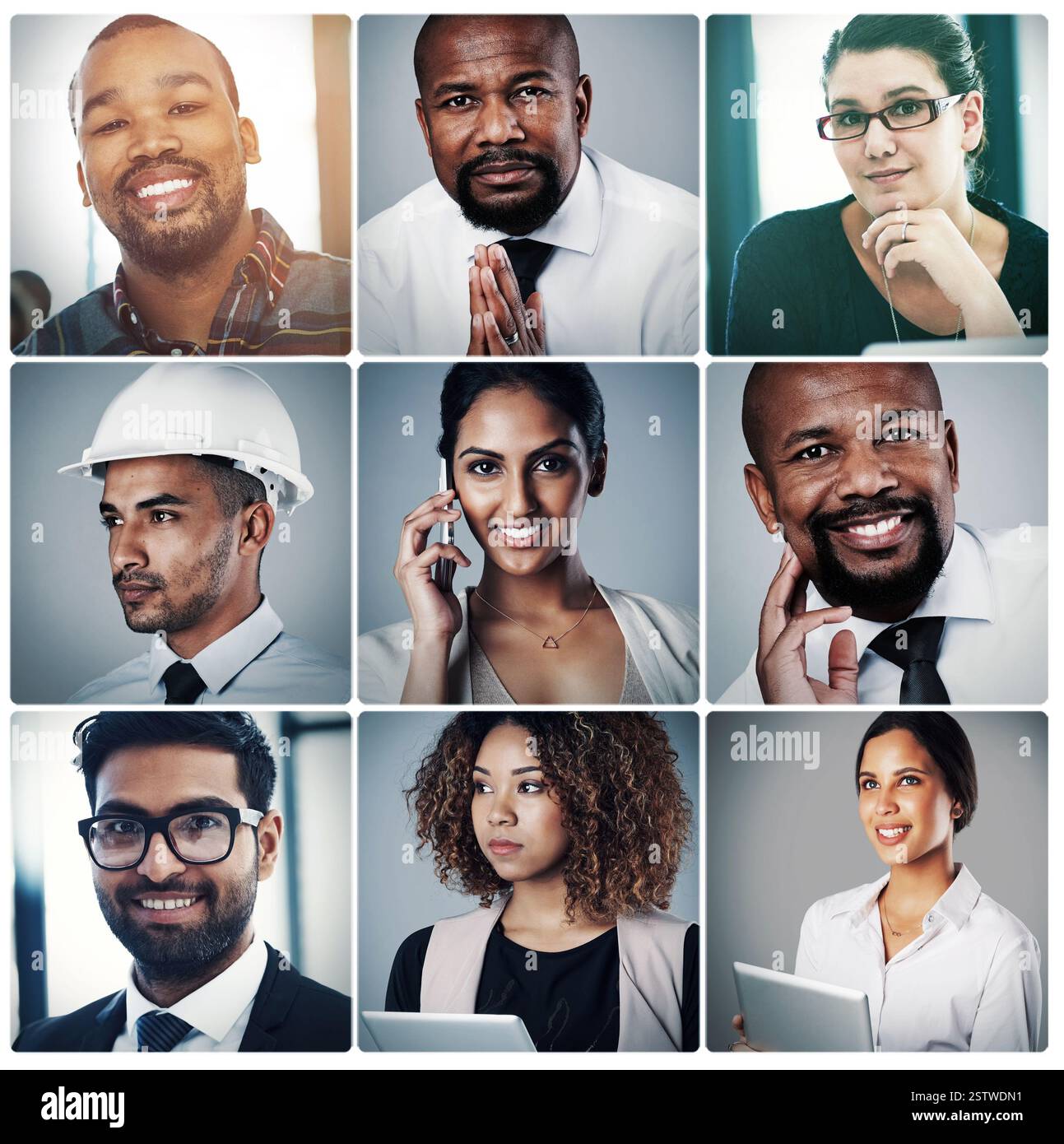 Montage, business and worker with diversity, people and industry with ...