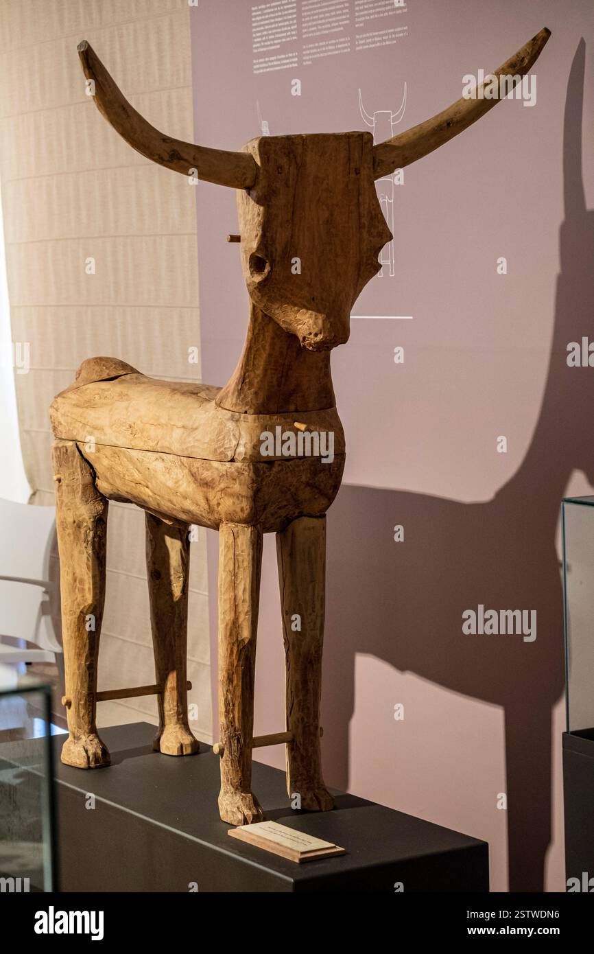 Tauromorph sarcophagus. Avenc de la Punta (Pollensa, Majorca). ca. 310-110 BC, rebuilt, pollensa ...