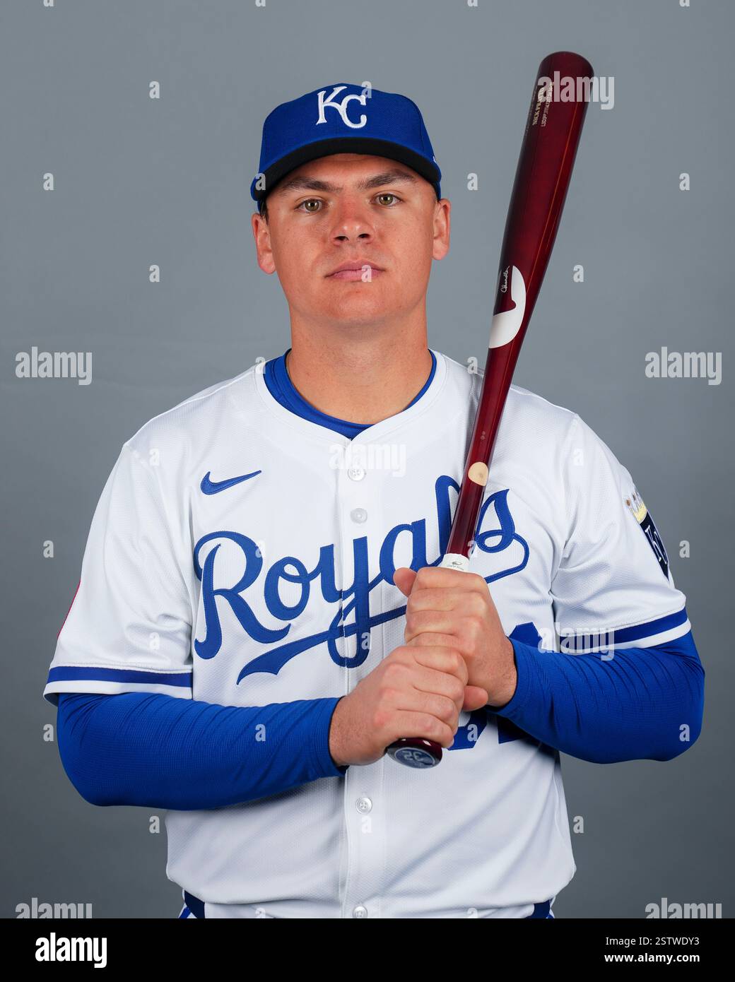 This is a 2025 photo of infielder Nick Pratto of the Kansas City Royals ...