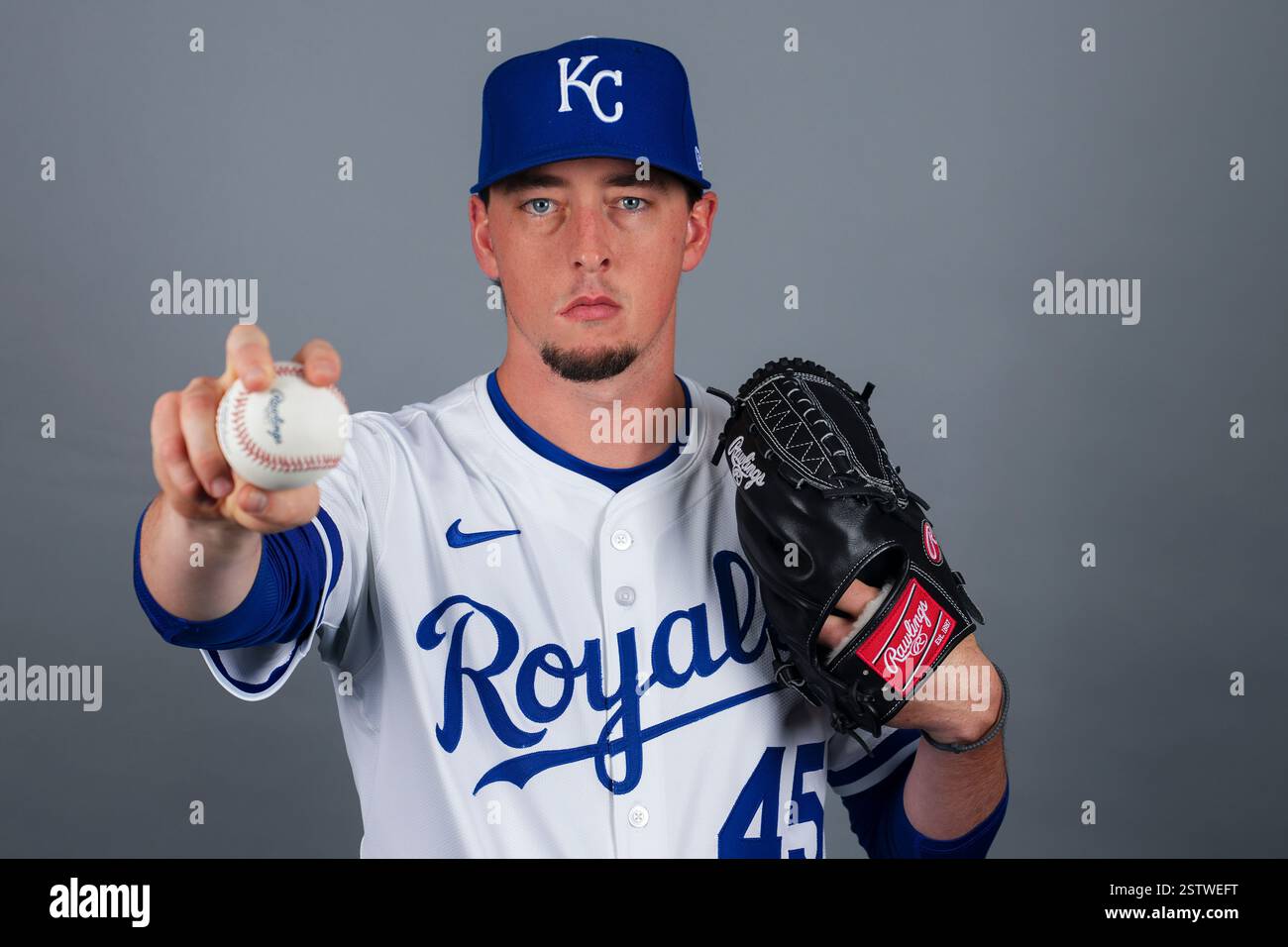 This is a 2025 photo of pitcher Taylor Clarke of the Kansas City Royals ...