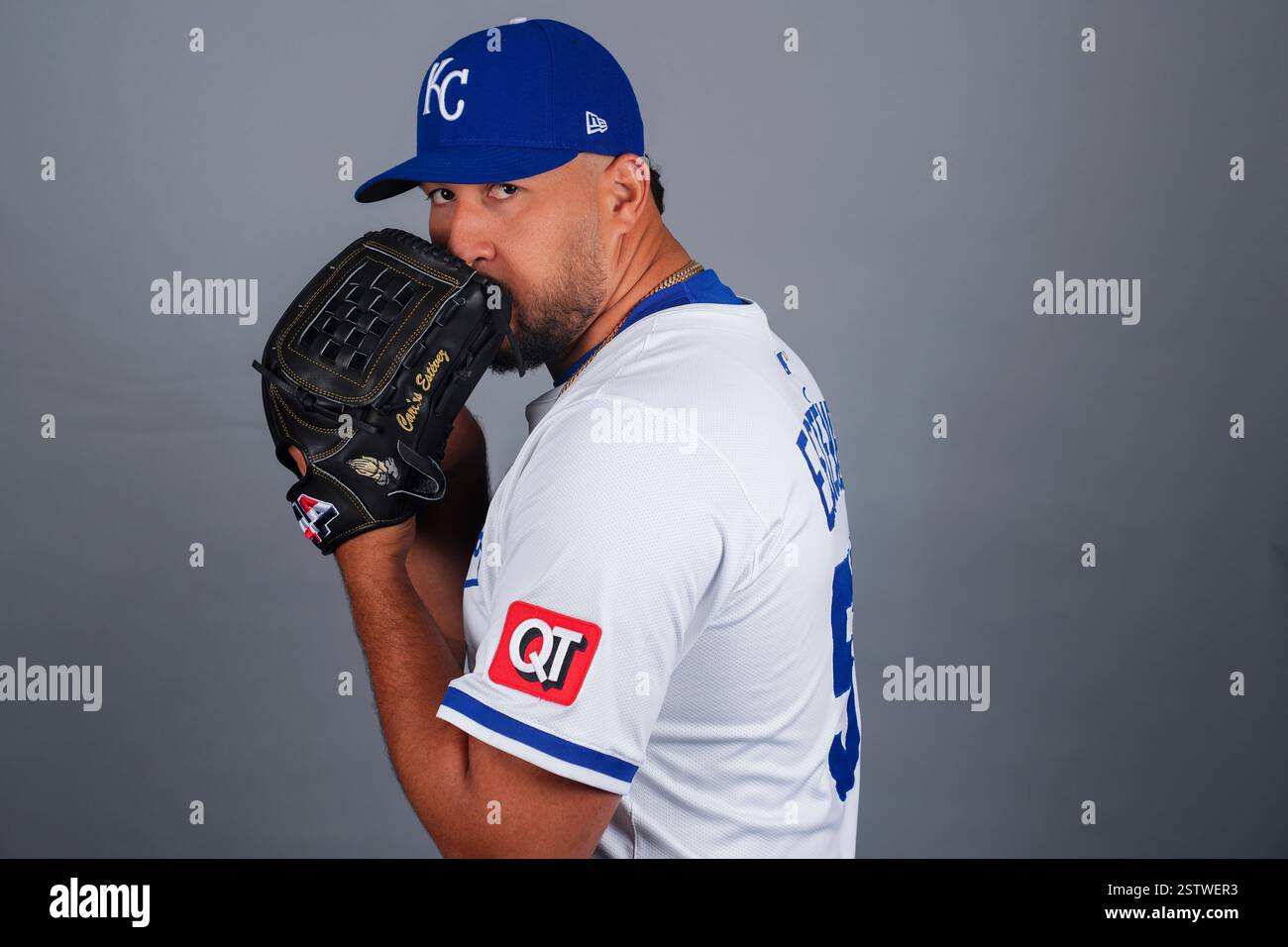 This is a 2025 photo of relief pitcher Carlos Estevez of the Kansas ...