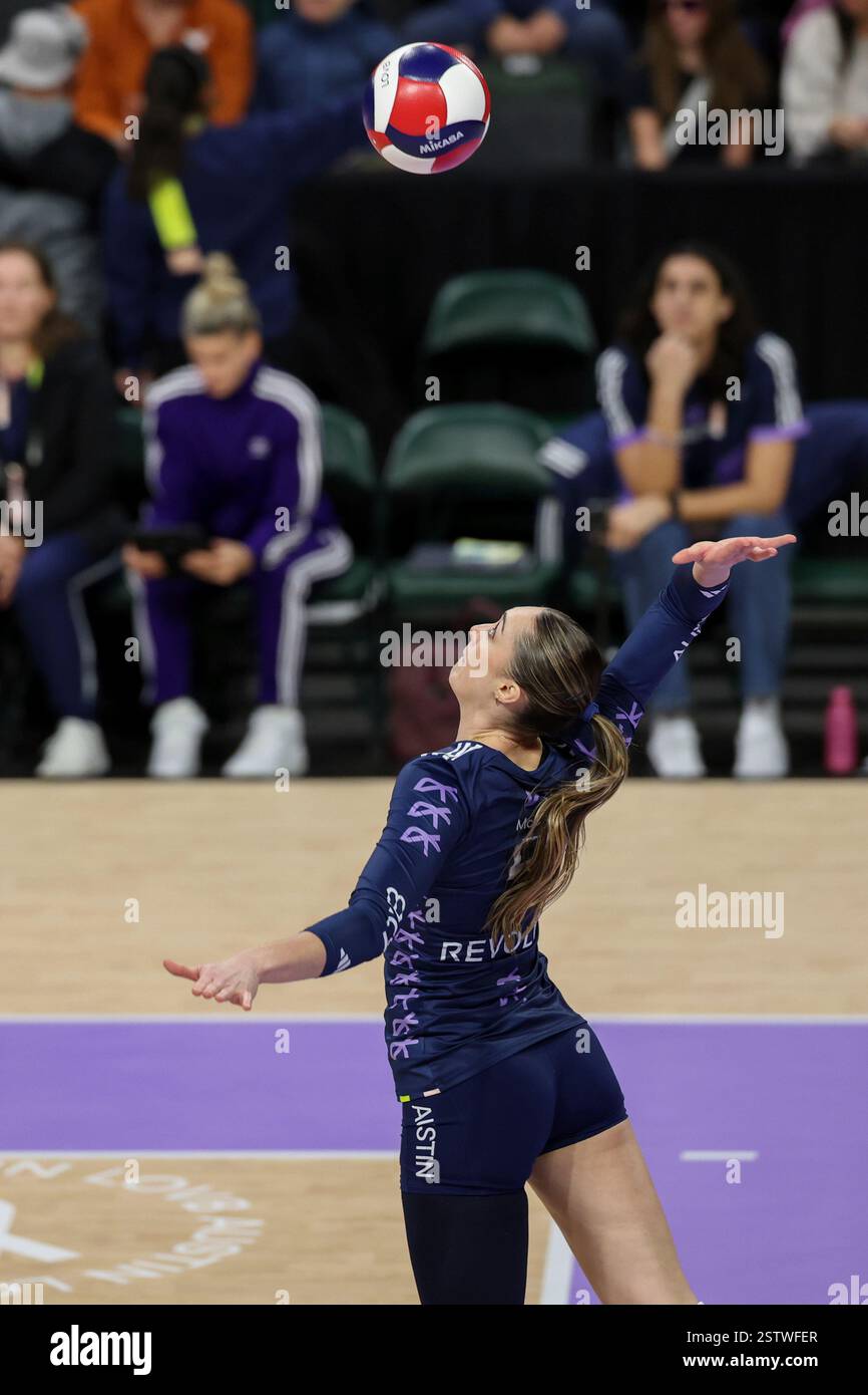 CEDAR PARK, TX - FEBRUARY 19: LOVB Austin middle blocker Molly McCage ...