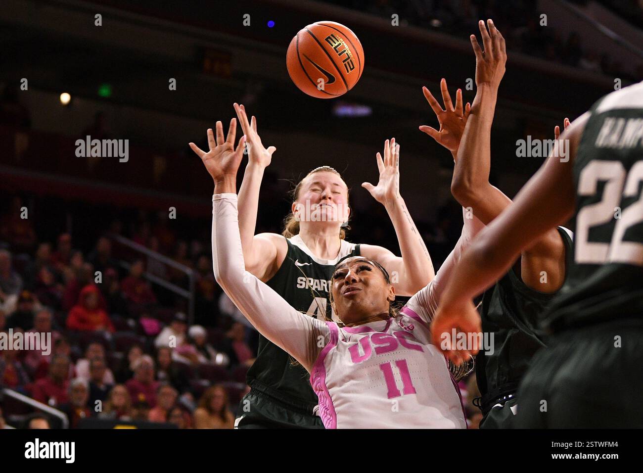 LOS ANGELES, CA - FEBRUARY 19: USC Trojans guard Kennedy Smith (11 ...
