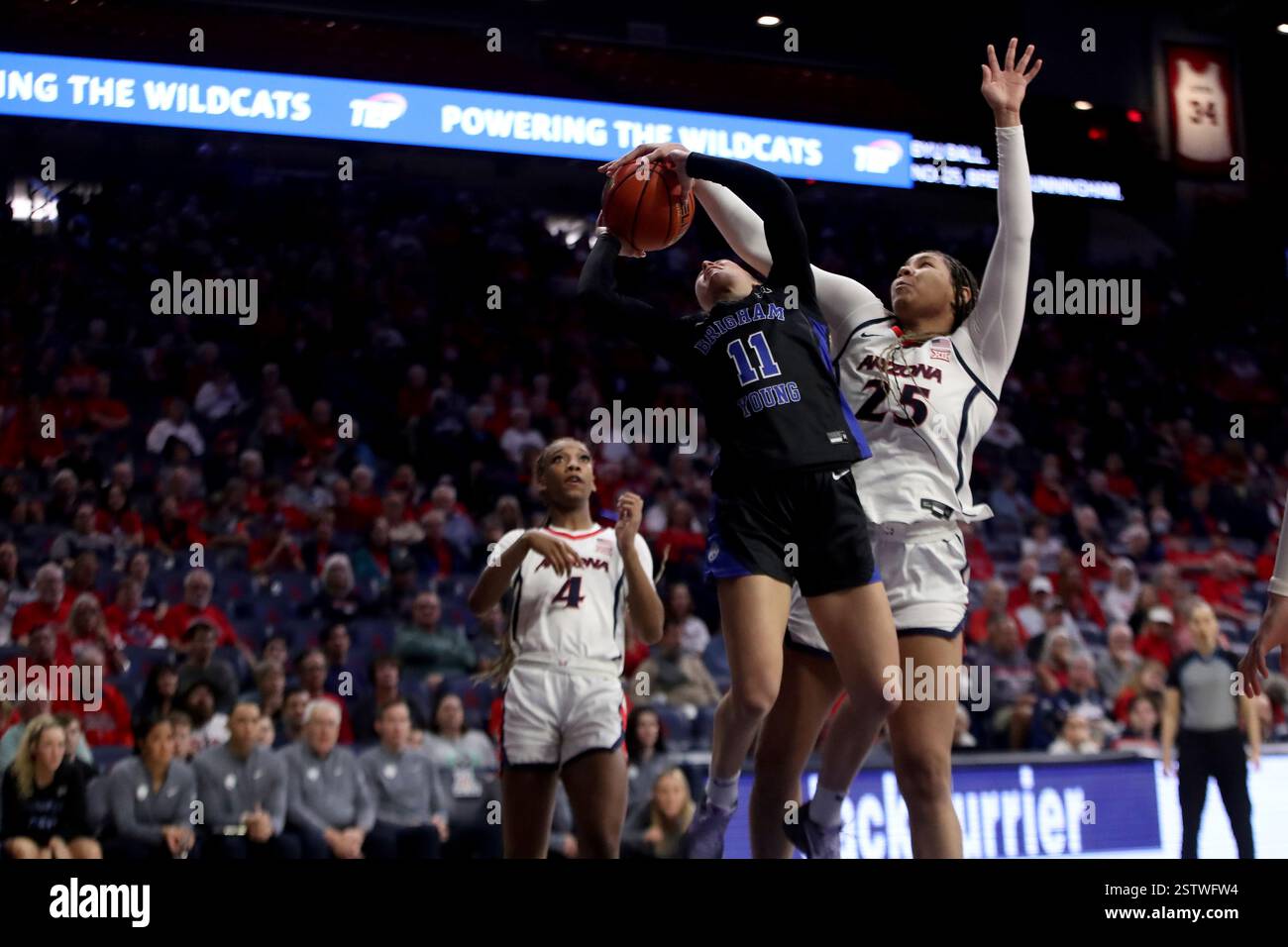 TUCSON, AZ - FEBRUARY 19: Arizona Wildcats forward Breya Cunningham #25 ...