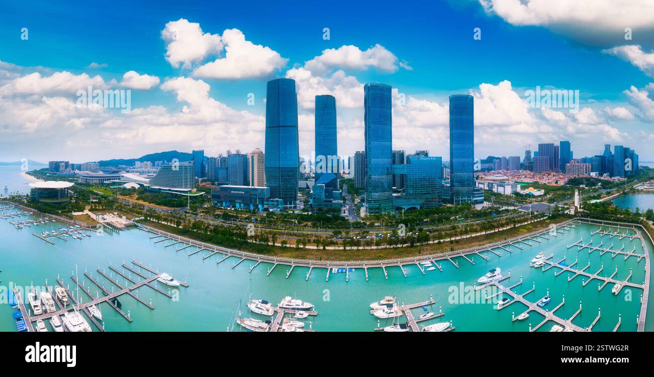 Aerial Scenery of Urban CBD in Xiamen, Fujian Province, China Stock ...