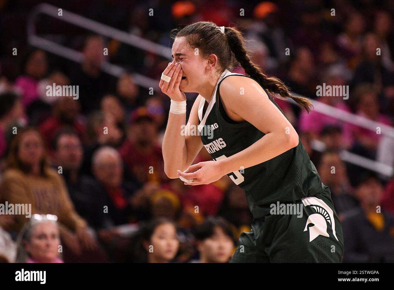 LOS ANGELES, CA - FEBRUARY 19: Michigan State Spartans center Ines ...