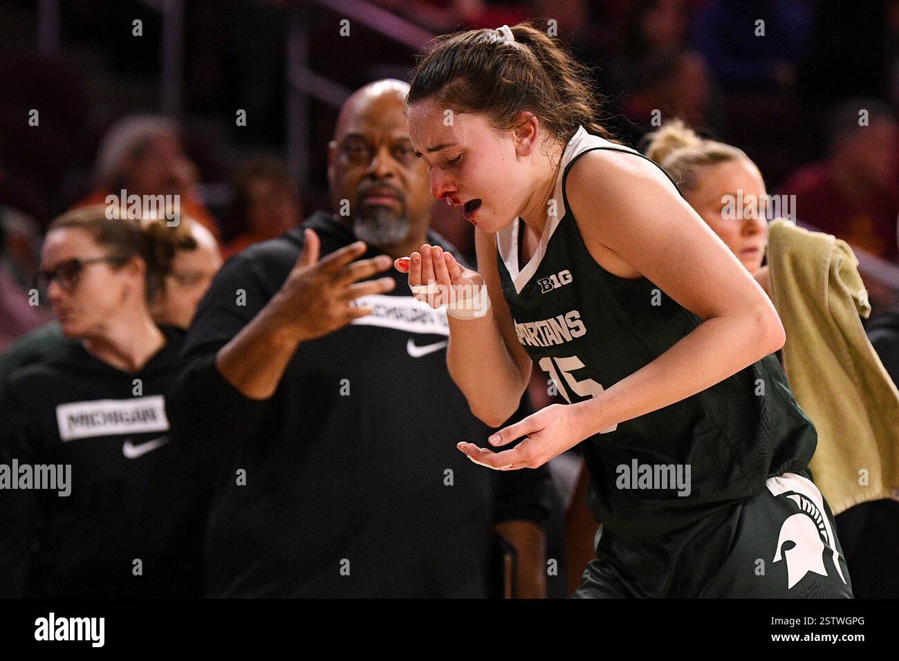 LOS ANGELES, CA - FEBRUARY 19: Michigan State Spartans center Ines ...