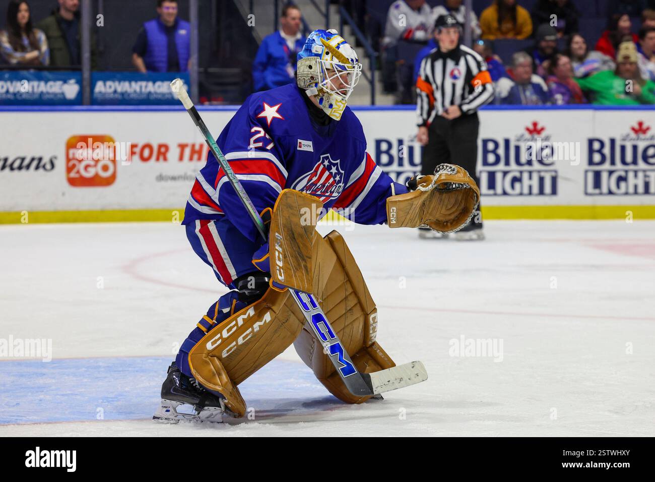 February 19th 2025: Rochester Americans goaltender Devon Levi (27 ...